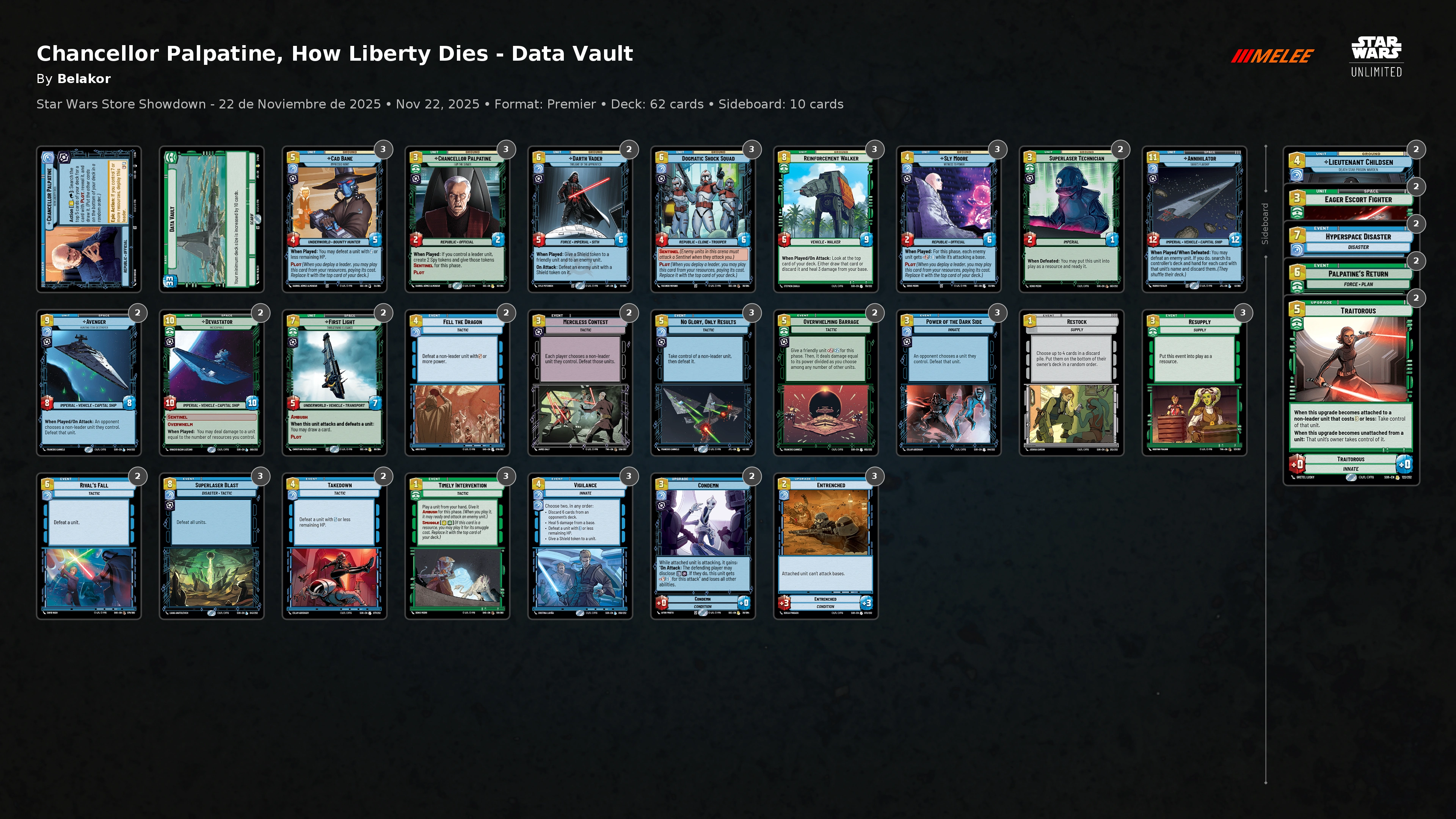 Chancellor Palpatine, How Liberty Dies - Data Vault | Melee